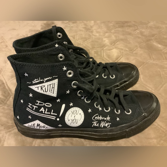 Converse | Shoes | Converse Hightop Black Issa Rae Stay Grounded Custom ...